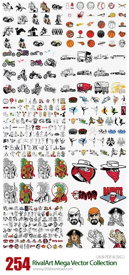 دانلود مجموعه بزرگ تصاویر وکتور متنوع RivalArt Mega Vector Collection