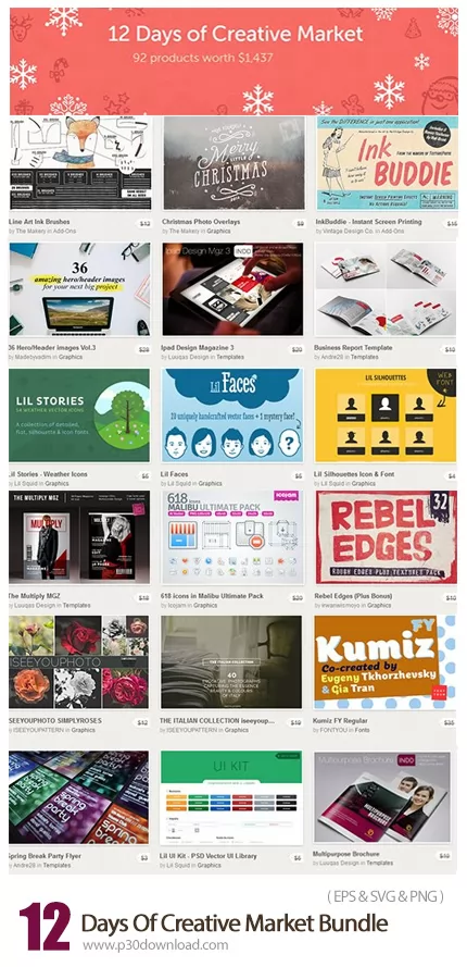 دانلود مجموعه عناصر طراحی گرافیکی، قالب پیش نمایش، بروشور، مجله و ...