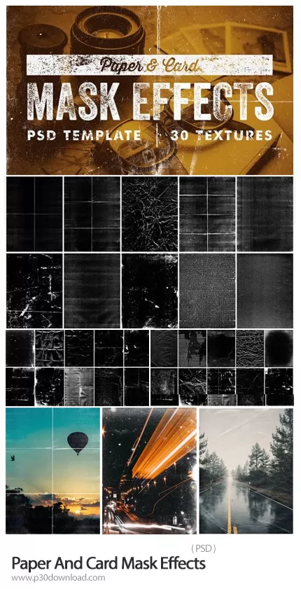دانلود Paper And Card Mask Effects 30 ماسک لایه باز کاغذ و کارت قدیمی ...